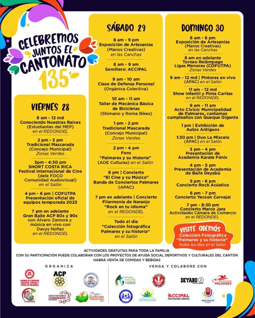 ¡Palmares está de fiesta! Con la celebración de los 135 años de su ...